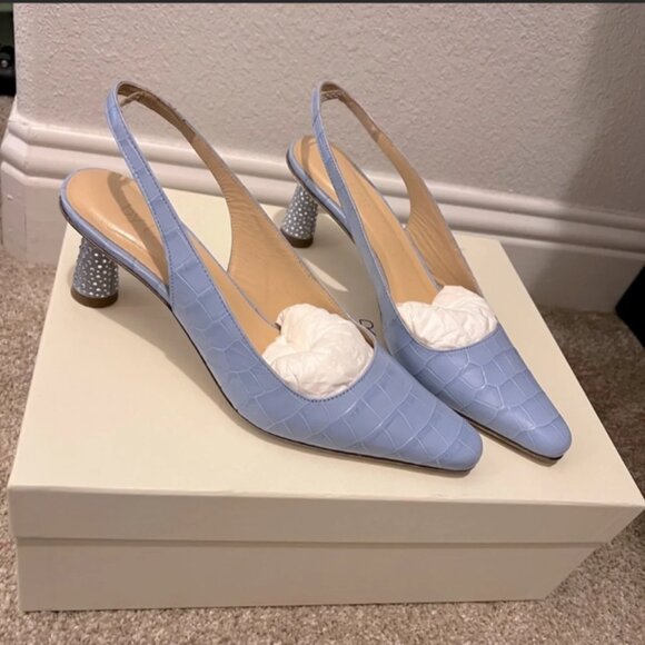 BY FAR | Shoes | Nib By Far Womens Diana Crystalembellished Slingback ...